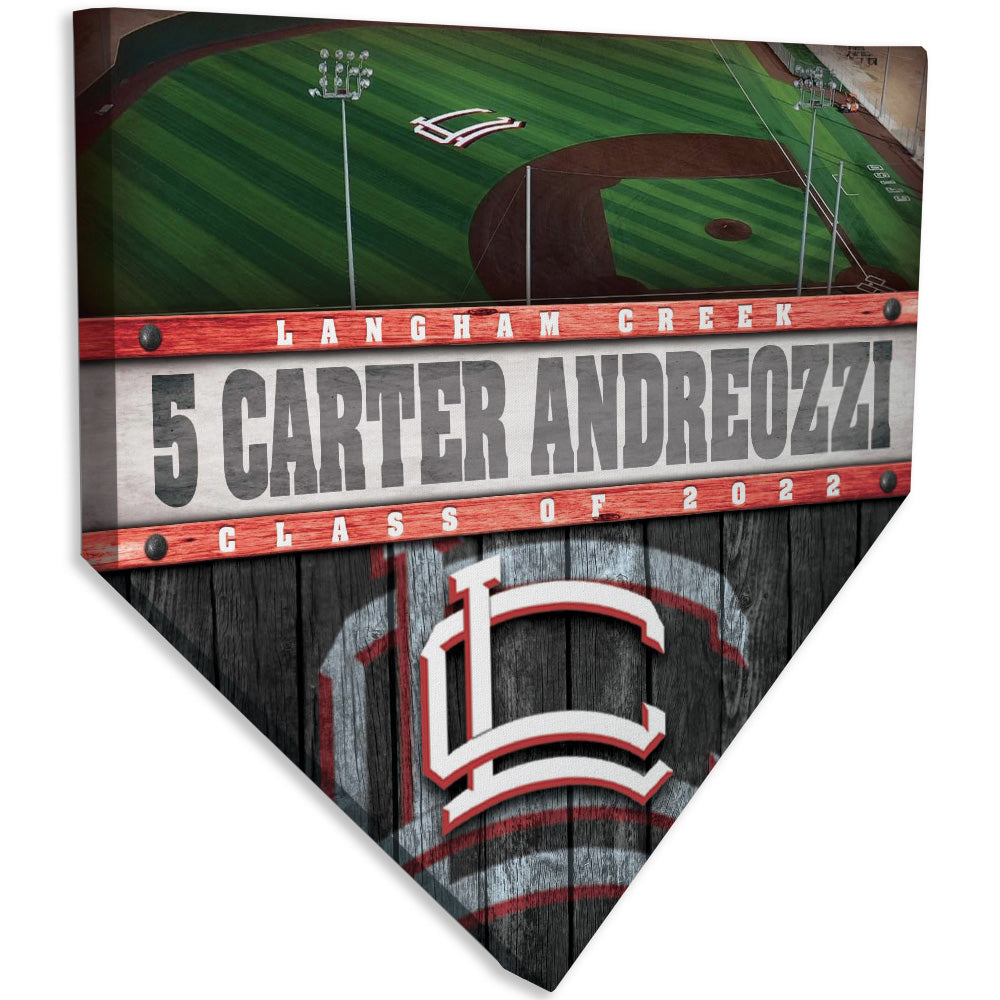 Home Plate Canvas - Baseball Rustic Design