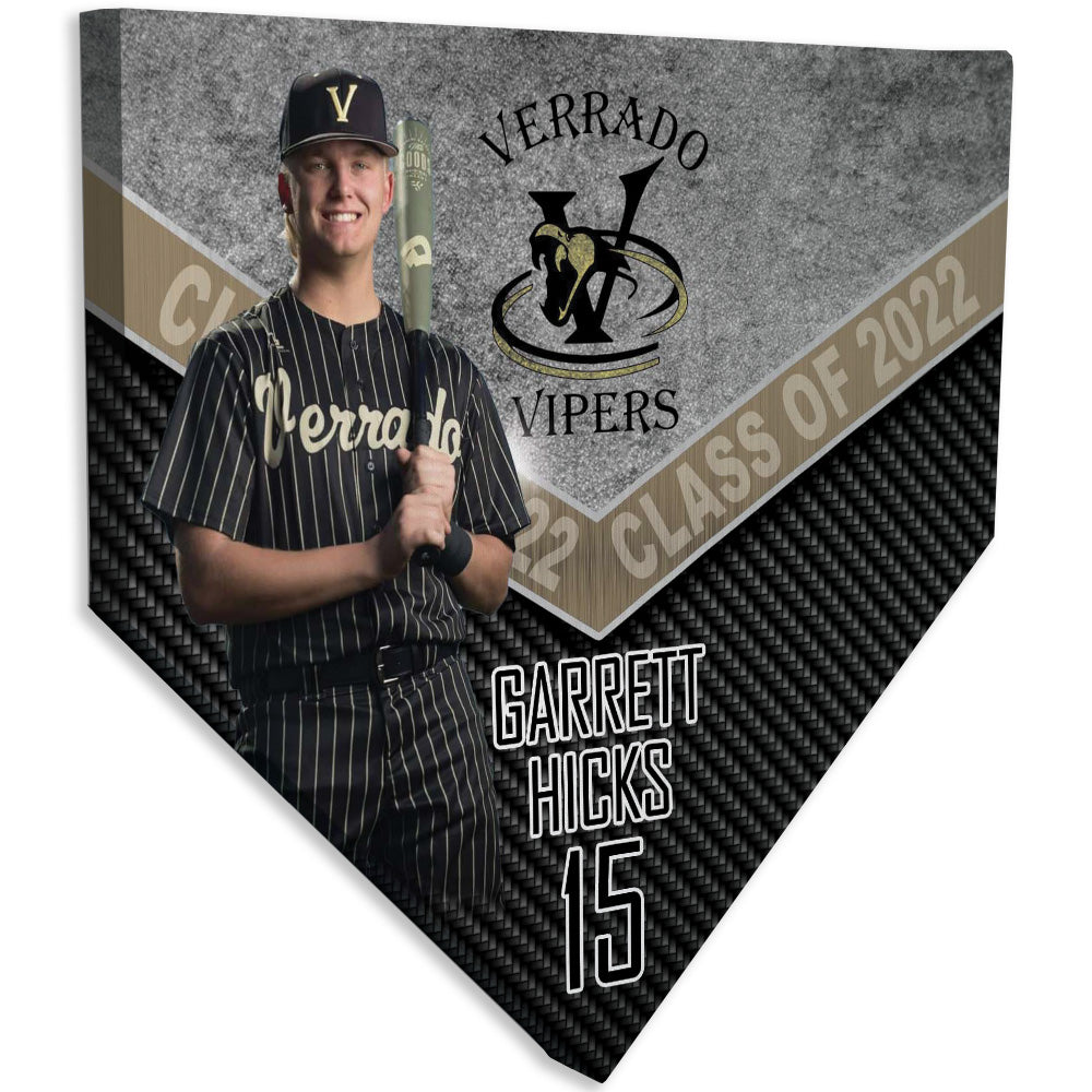 Home Plate Canvas - Baseball Carbon Fiber Style