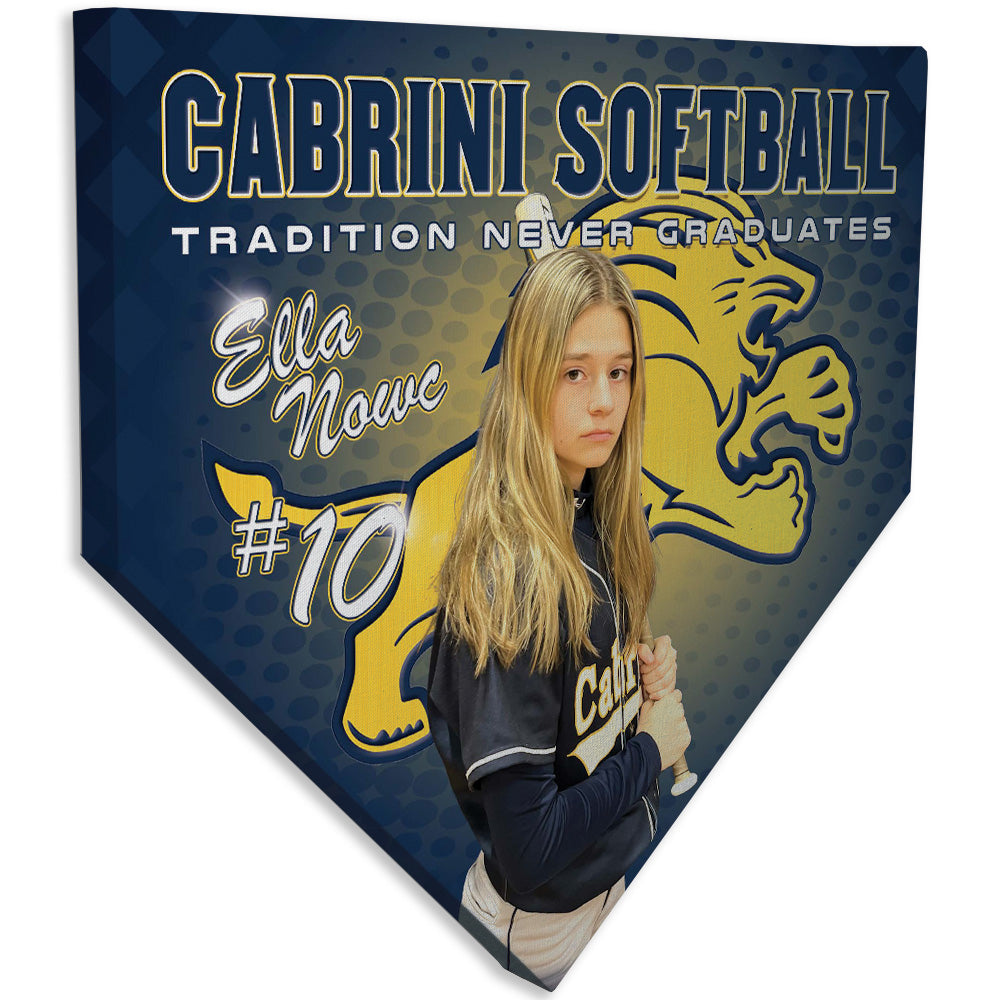 Home Plate Canvas - Softball Halftone Style