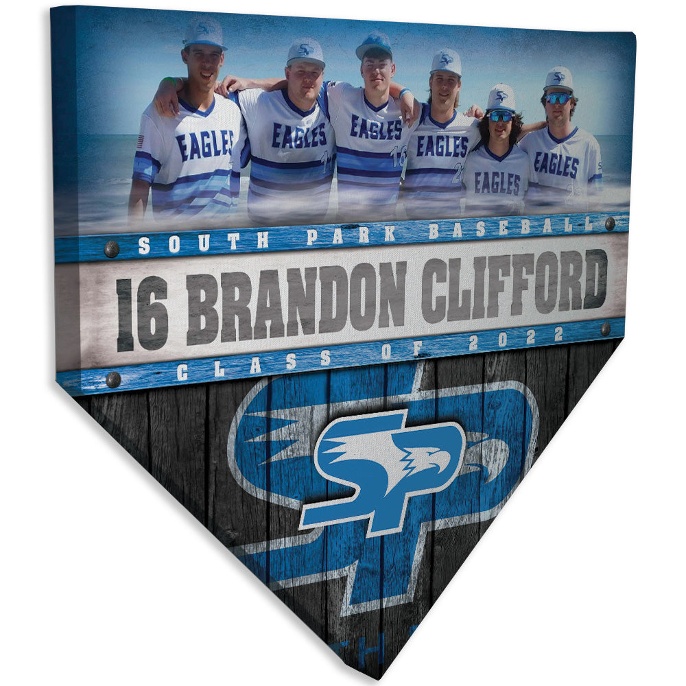 Home Plate Canvas - Baseball Rustic Design